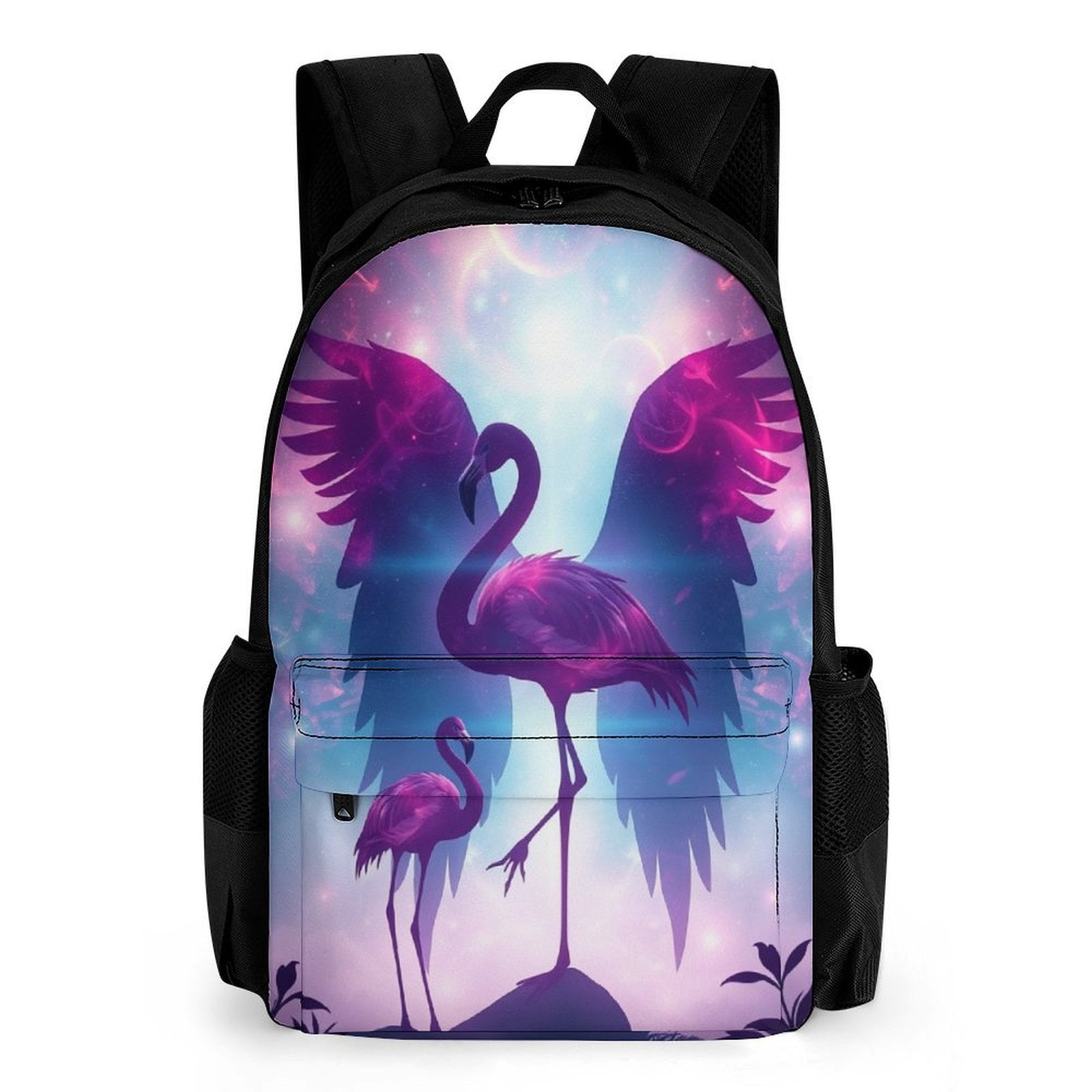 Cosmic Flamingos Wings Backpack Student Leisure Bags Colorful ...