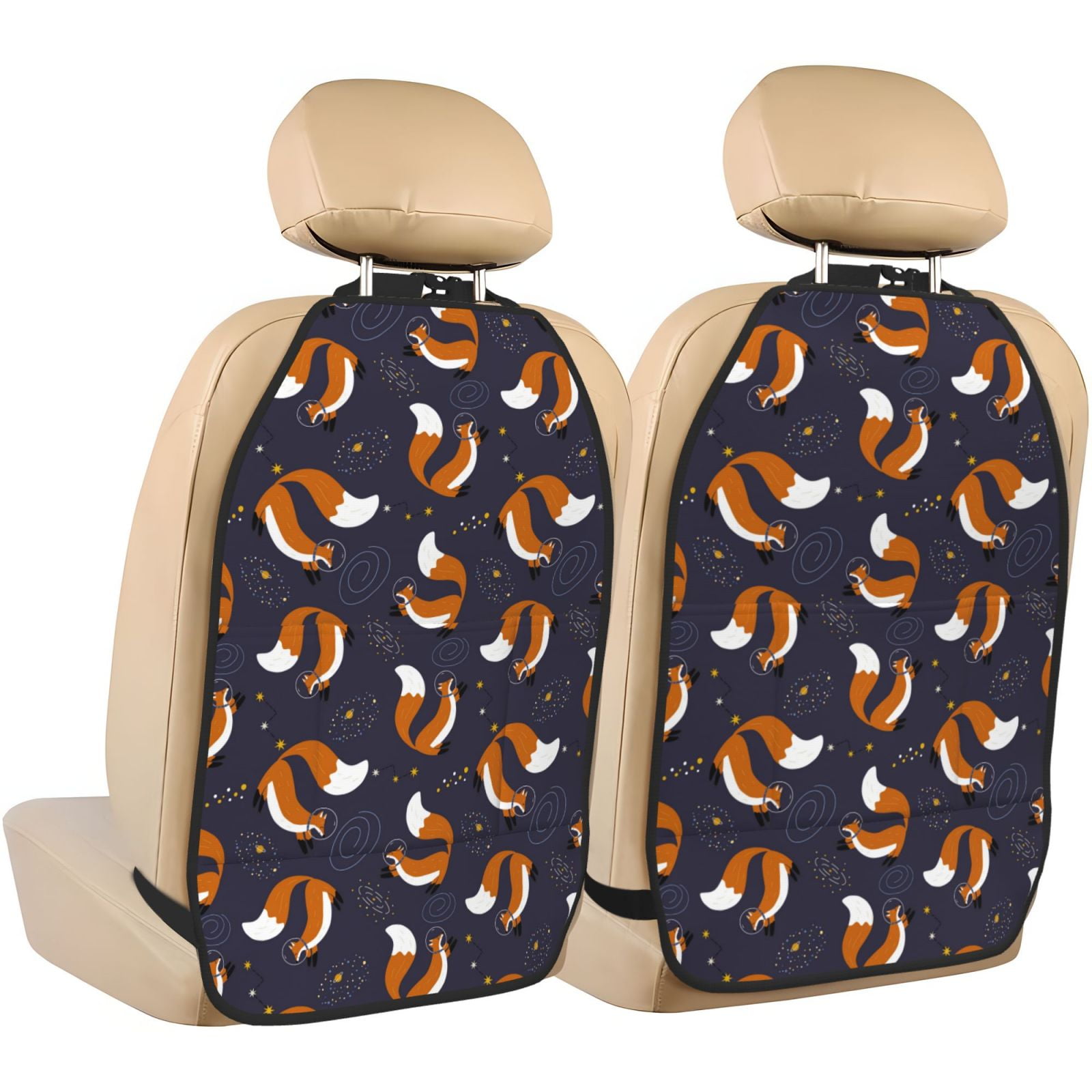 Cosmic Fox Backseat Car Organizer, 2 Pack Kick Mats Back Seat Protector ...