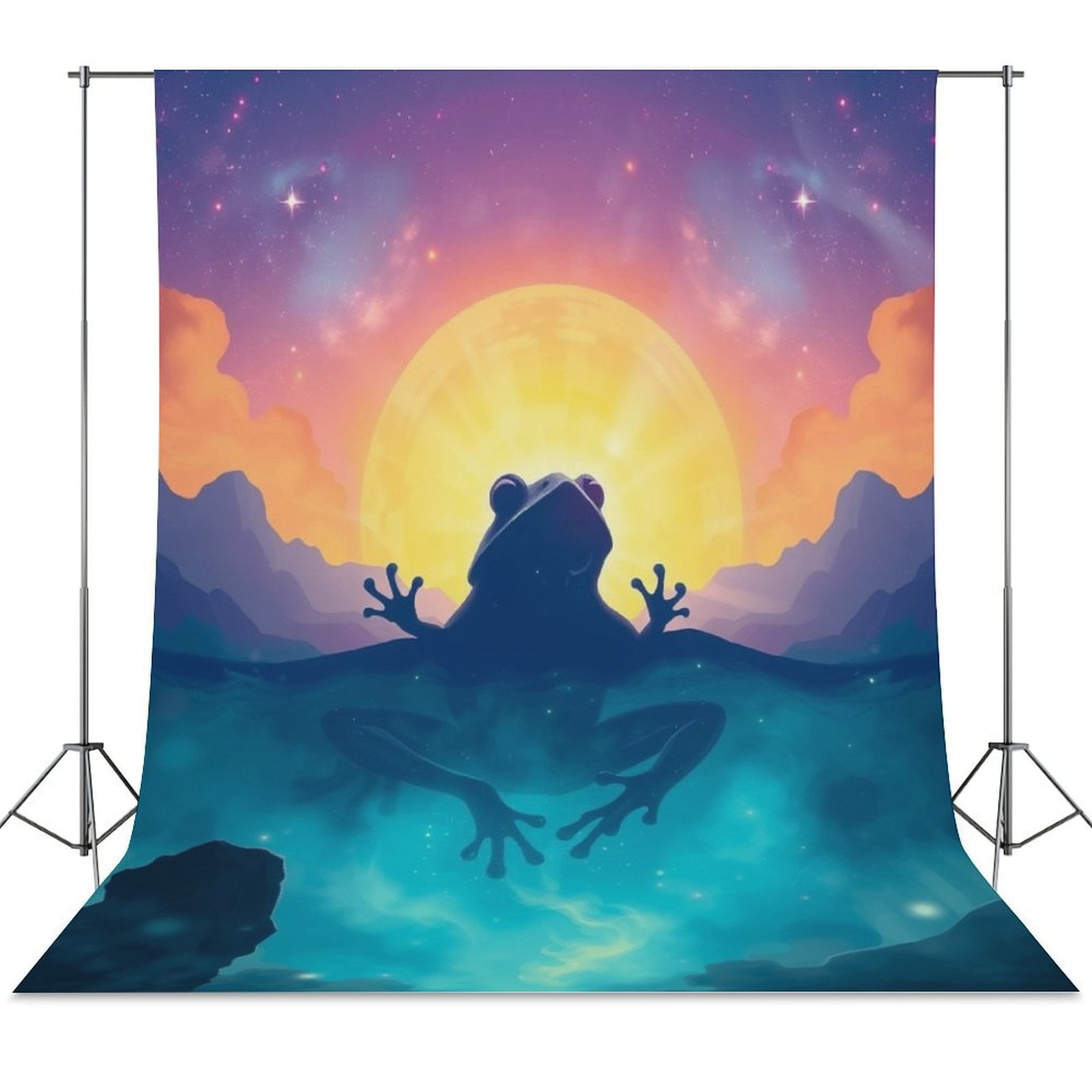 Cosmic Frog Moon Backdrop Baby Shower Newborn Portrait Girl Boy ...