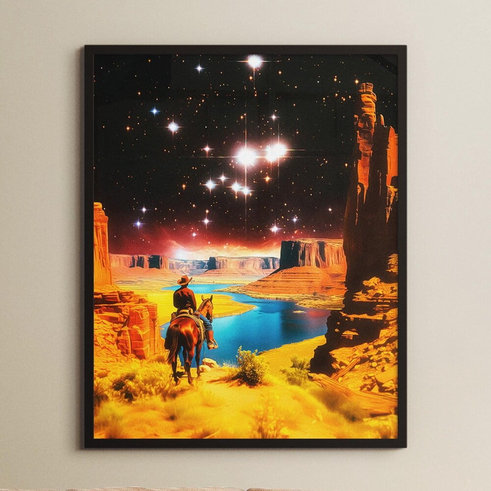 Cosmic Frontier, Retro Futuristic Art, Space Art, Vintage Western, Sci ...