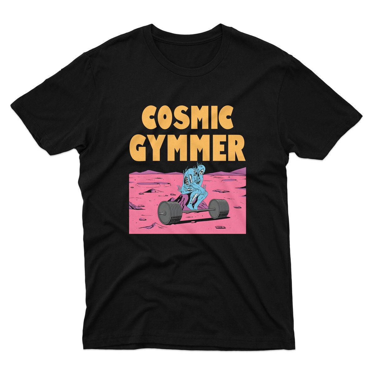 Cosmic Gymmer Skeleton Retro Funny Workout Gym Meme Tee, Unisex T-Shirt ...