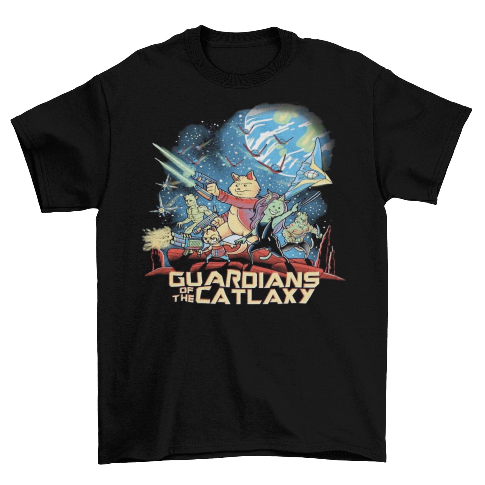 Cosmic Heroes Cat Mashup Shirt, Space Adventure Team-Inspired Graphic ...