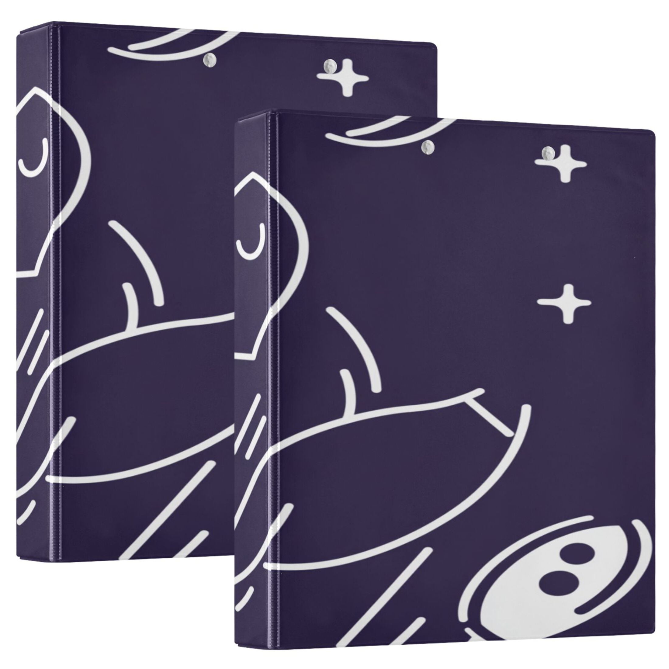 Cosmic Journey 12.4x10.6in PVC Round Ring Binder, D-Ring 3-Hole, Metal Clip, 200 Sheets ...