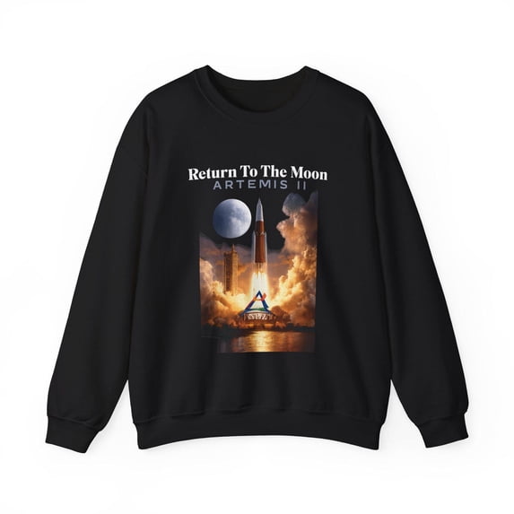 Cosmic Moon Mission Pullover Featuring Artemis II Rocket Illustration ...