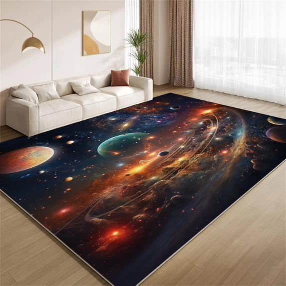 Cosmic Nebula Area Rugs, Galaxy Planet Carpet, Washable Non Slip Low ...