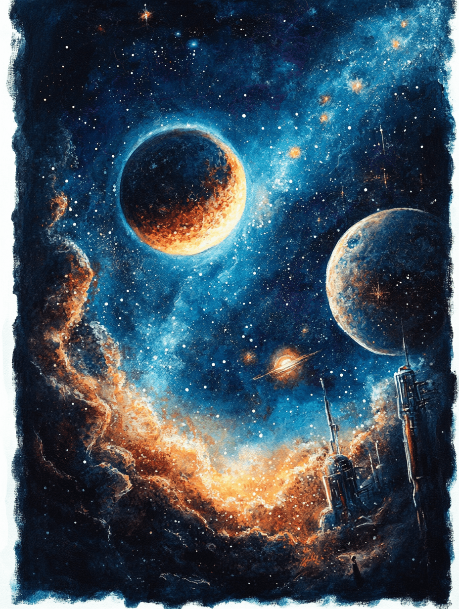 Cosmic Nebula Planets Canvas Painting， Suitable for Living Room ...