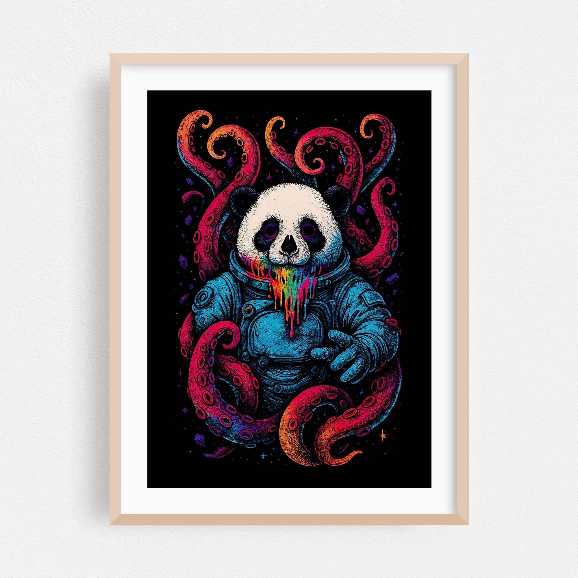 Cosmic Panda Kraken - Digital Art Astronaut Psychedelic Surrealism ...