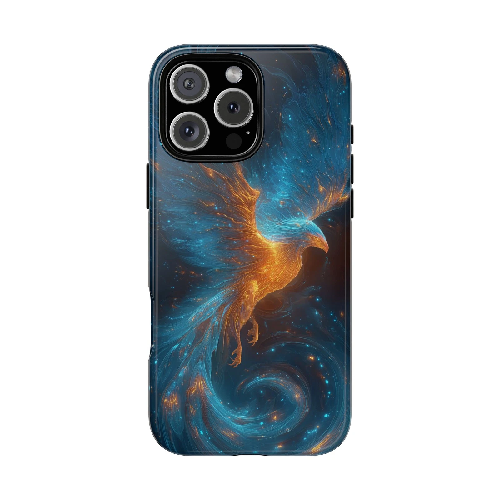 Cosmic Phoenix Orange Abstract Fire Phone Case for iPhone 11-17 Pro Max ...