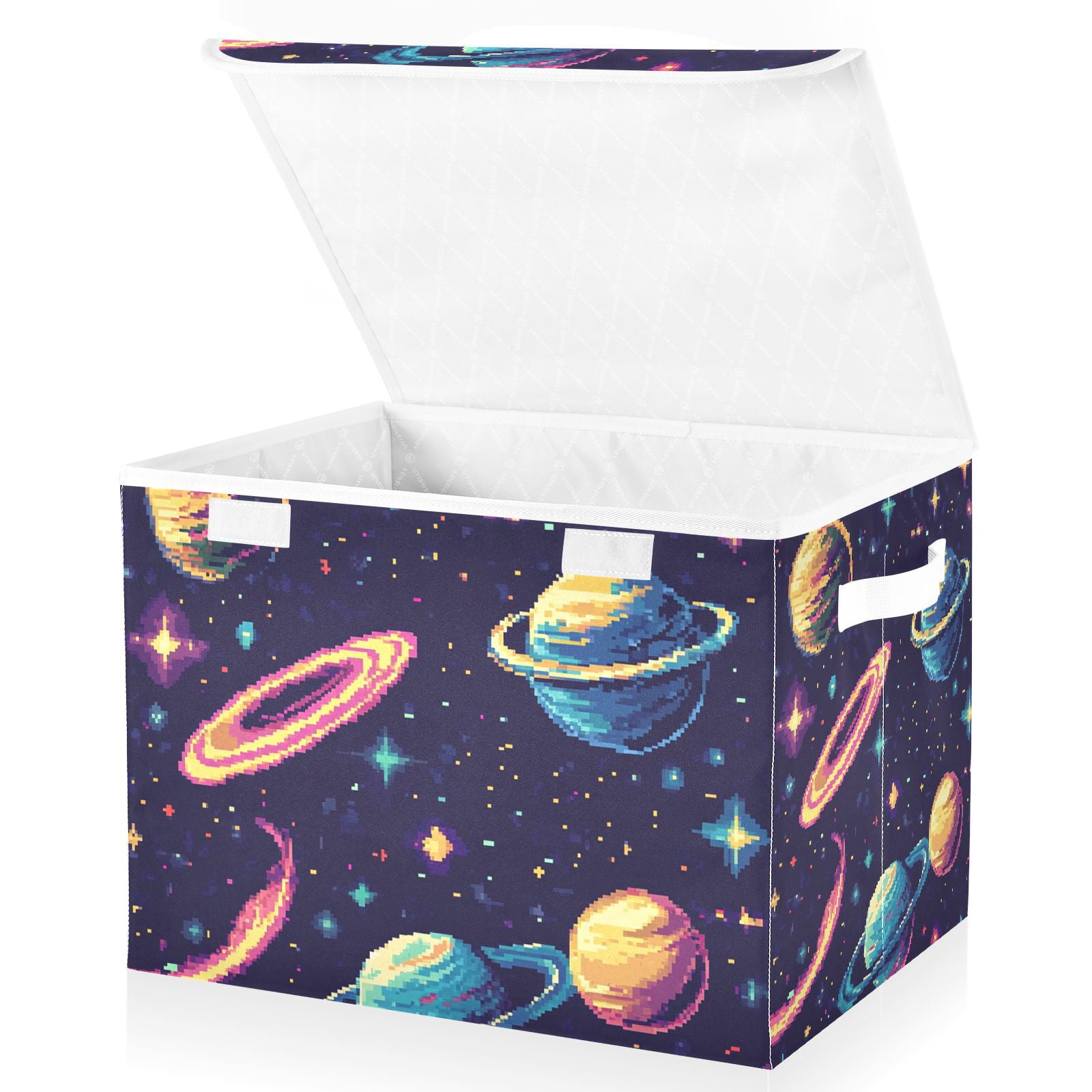 Cosmic Pixel_style Storage Basket for Shelves Foldable Container ...