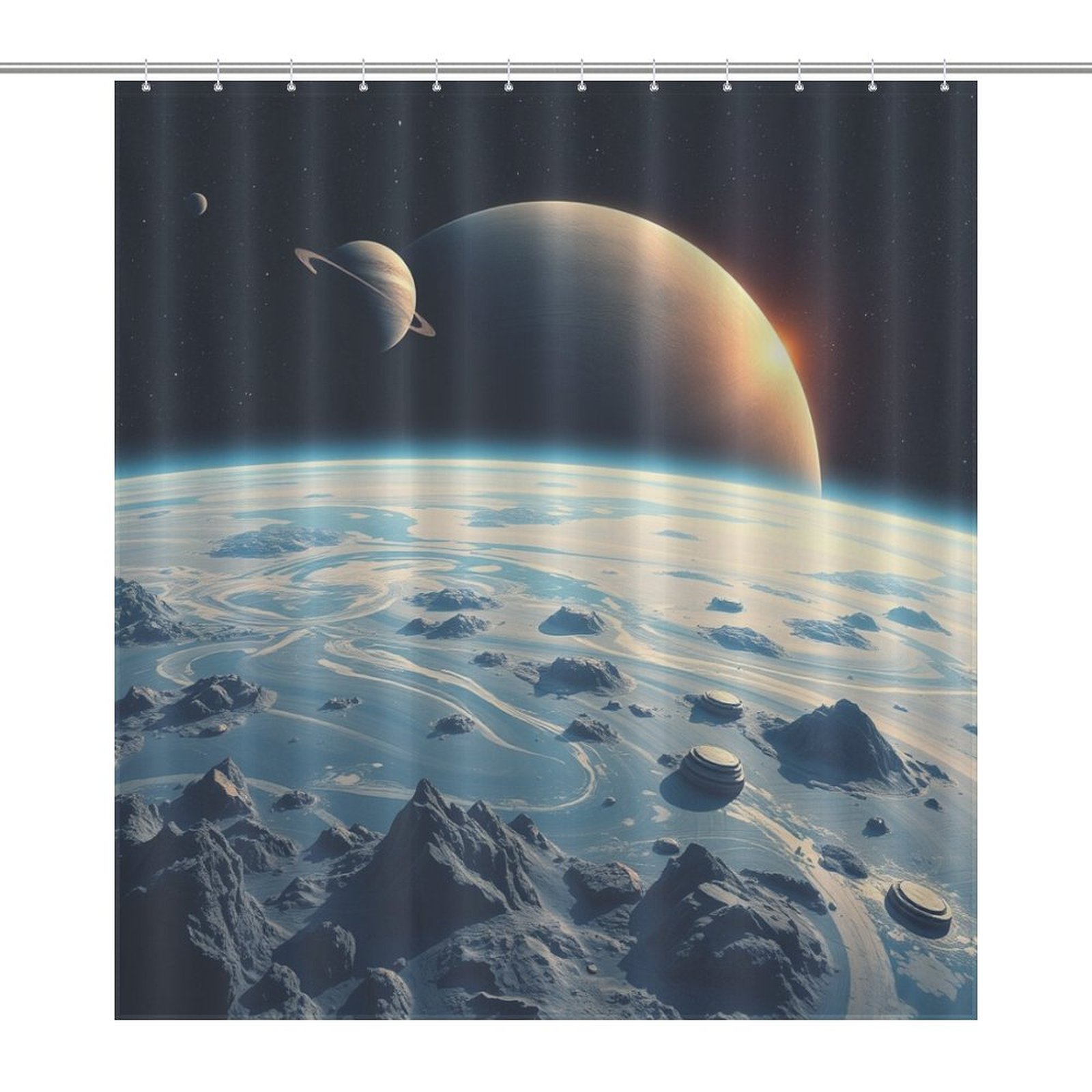 Cosmic Planet 3D Print Shower Curtain Polyester Bath Curtains With ...