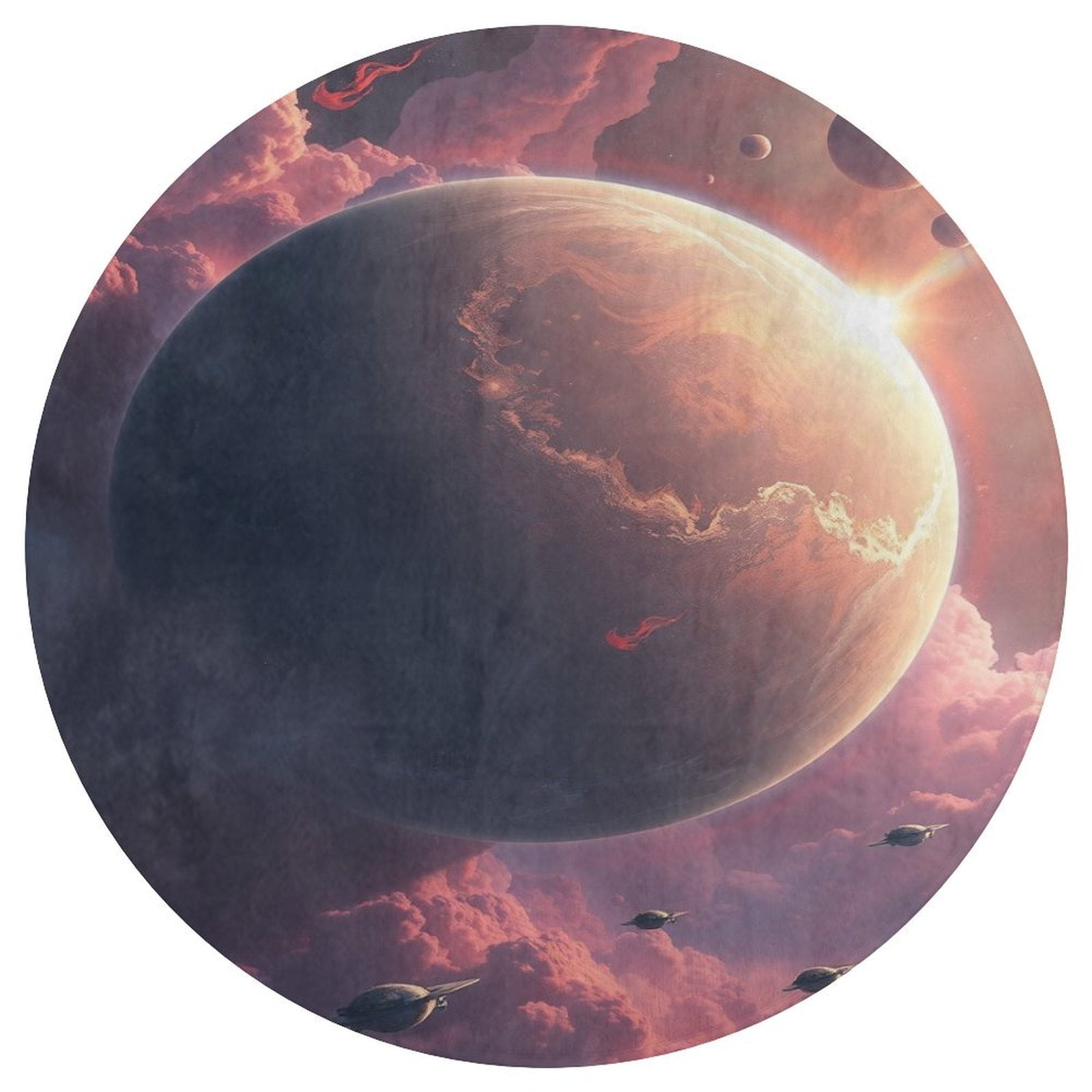 Cosmic Planet Circular Carpet Floor Mat Living Room Sofa Room Bed Rug ...