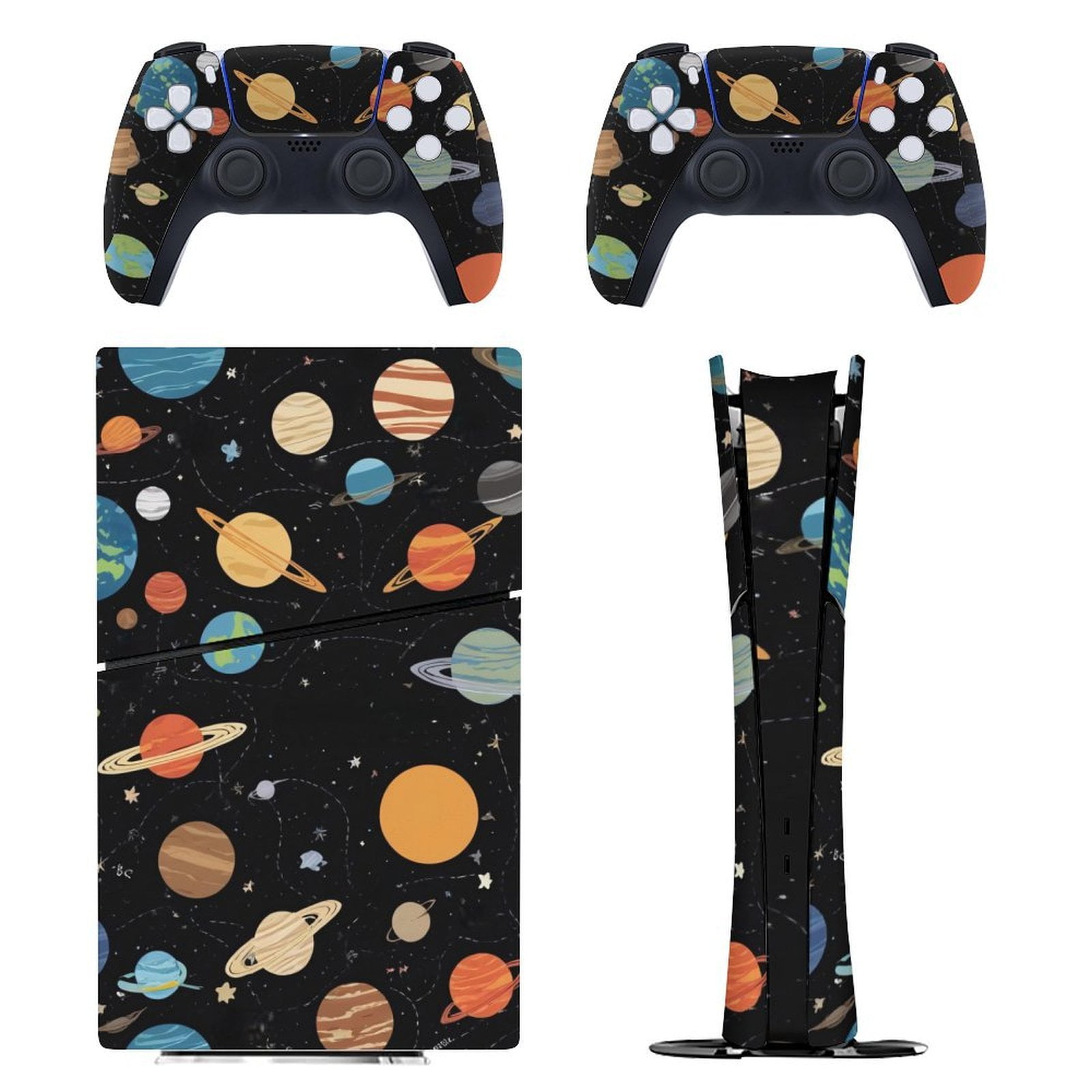 Cosmic Planet Pattern Console Skin Bundle for PS5 Pro Slim Disc ...