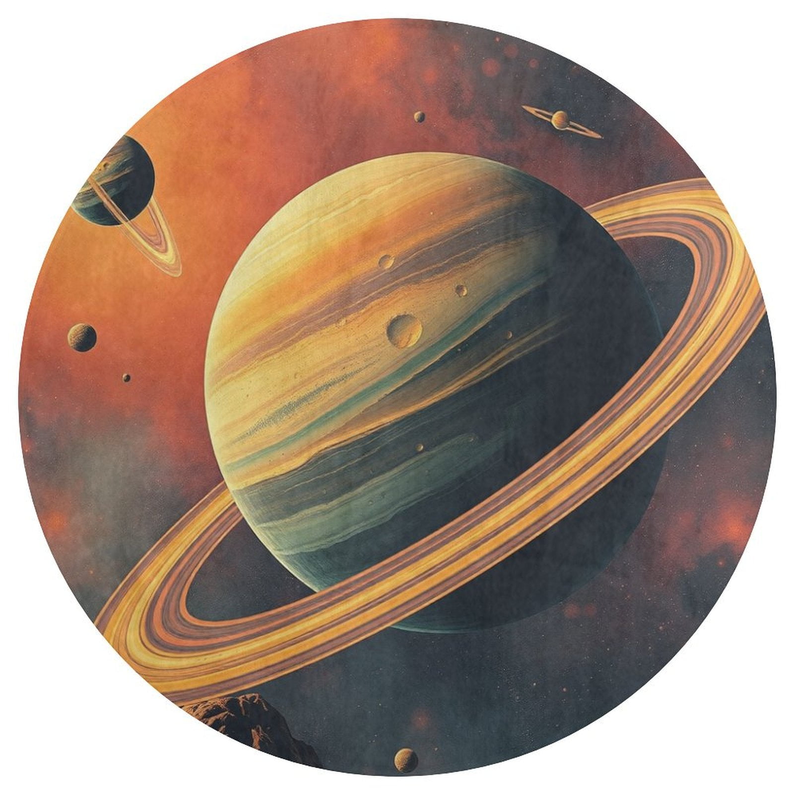 Cosmic Planet Round Area Rug Floor Carpets Washable Indoor Floor Area ...