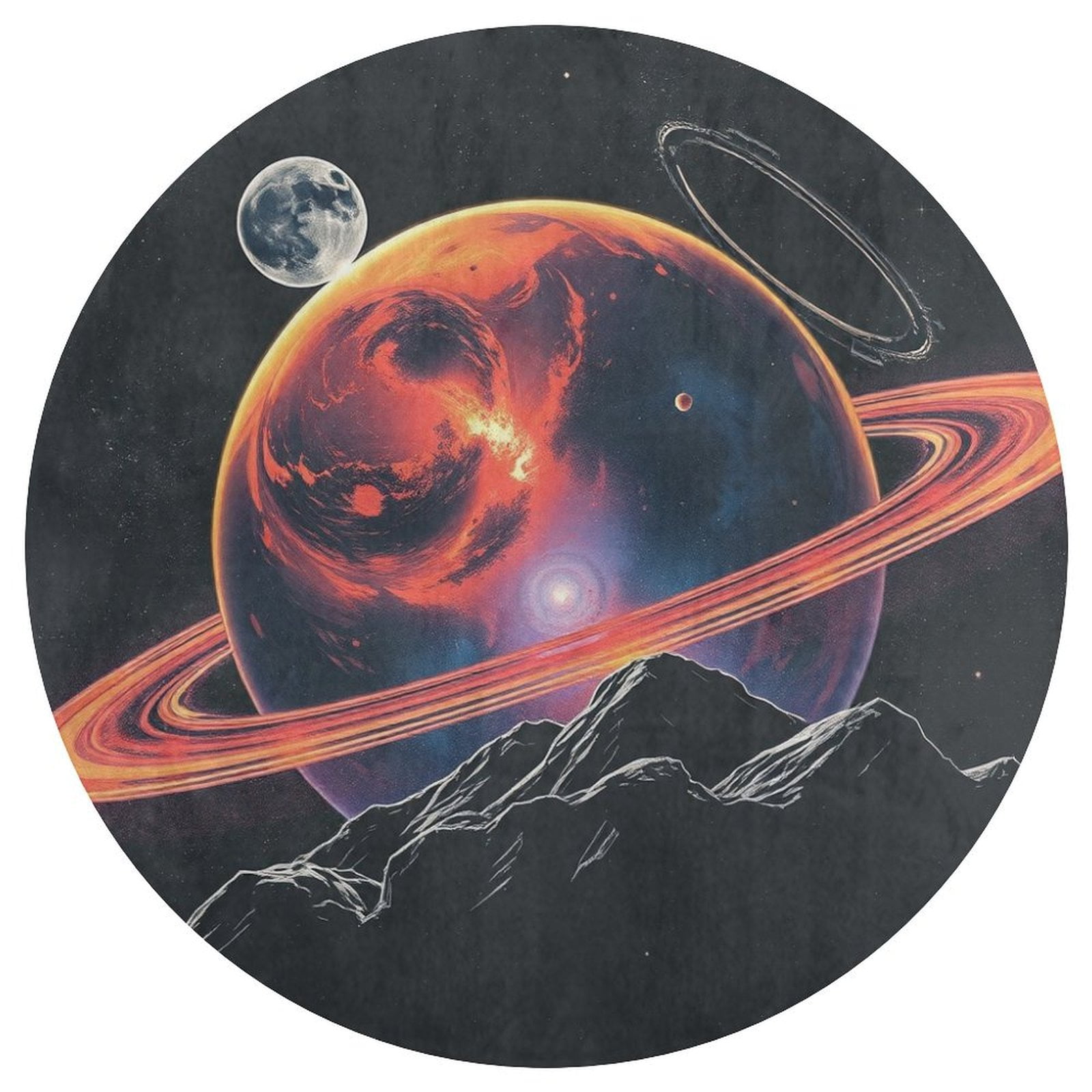 Cosmic Planet Round Area Rug Floor Carpets Washable Indoor Floor Area ...