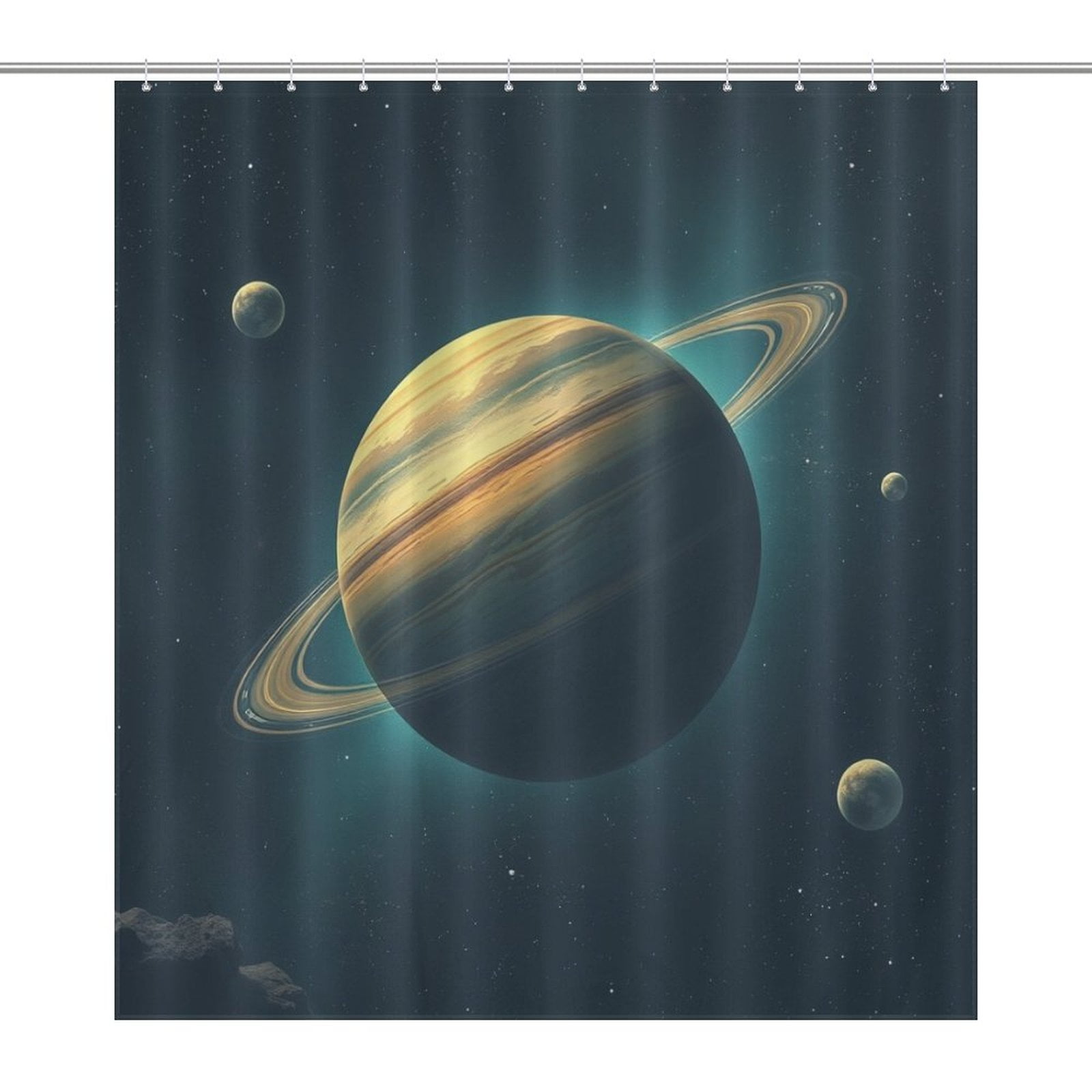 Cosmic Planet Shower Curtain Waterproof Bathroom Decorative 3D Printed ...