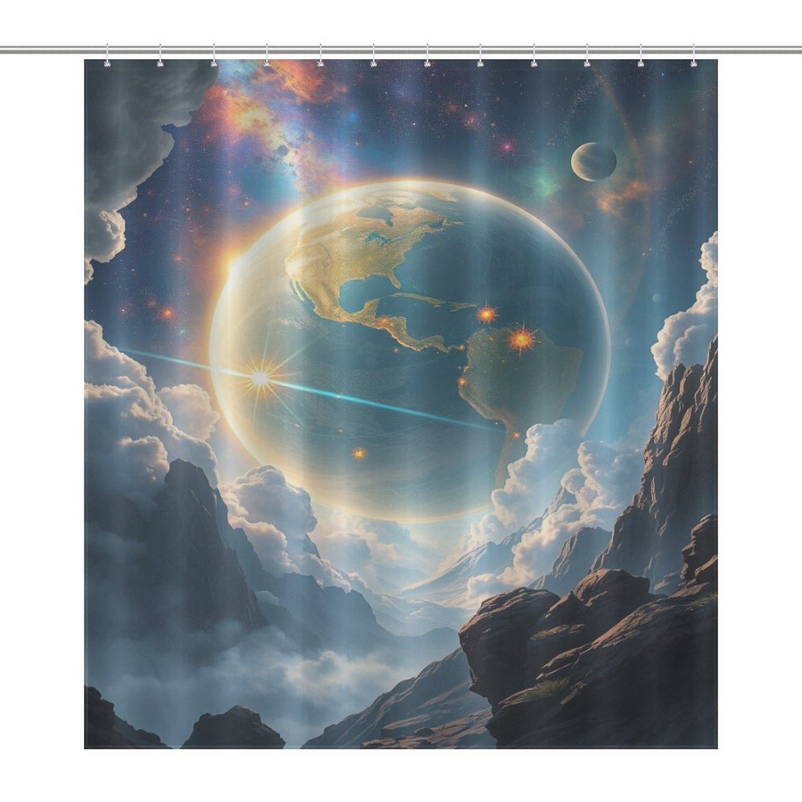 Cosmic Planet Shower Curtain Waterproof Shower Curtain for Bathroom ...