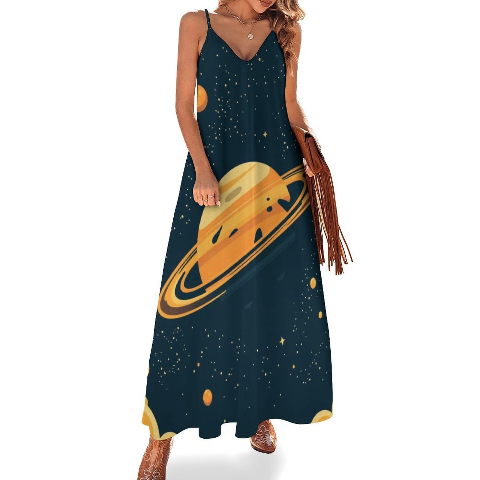 Cosmic Planet Sleeveless Dress Beach Outfits for Women Luxury Dress Dress Women Party Dresses ...