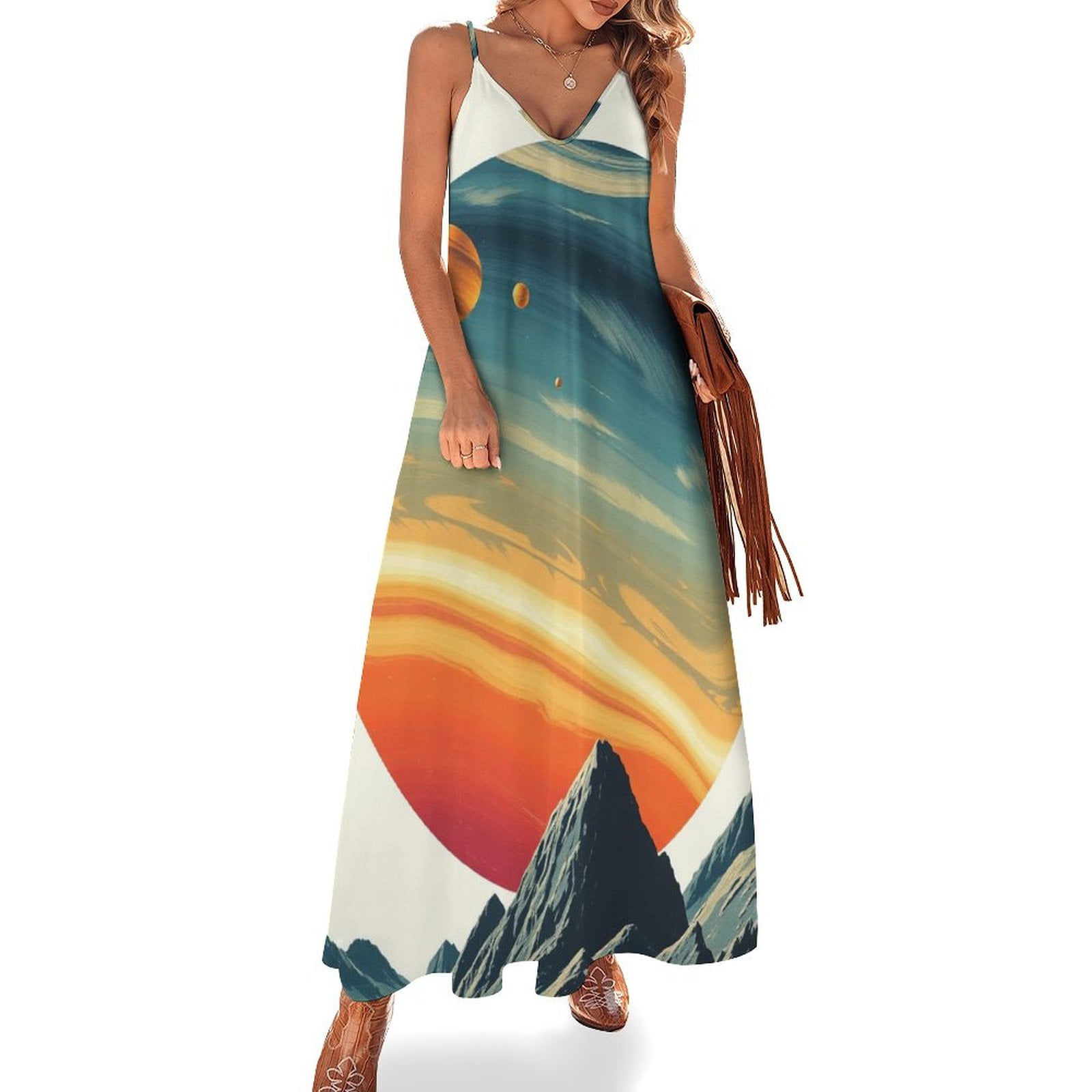 Cosmic Planet Sleeveless Dress Beach Outfits for Women Luxury Dress Dress Women Party Dresses ...