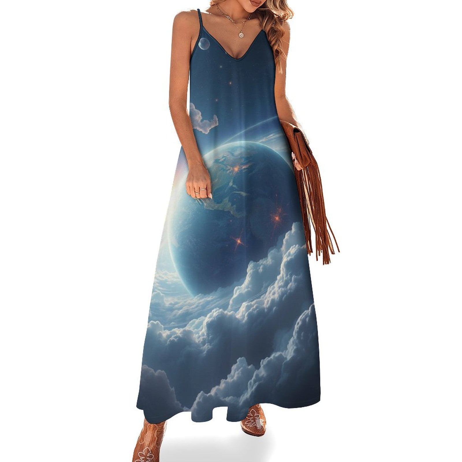 Cosmic Planet Sleeveless Dress Party Dresses Women Summer Dress Bridesmaid Dress Woman - Walmart.com