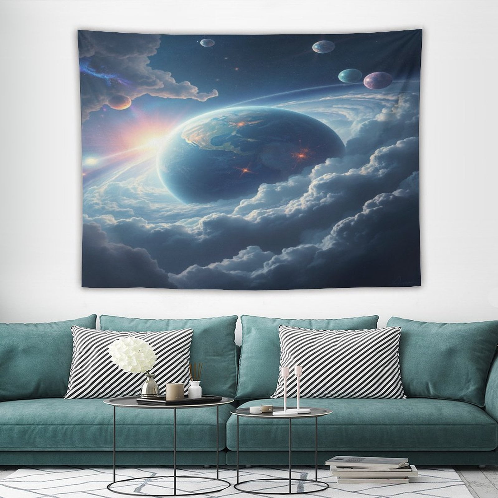 Cosmic Planet Tapestry Wall Hanging Art Living Room Home Decor Cloth ...
