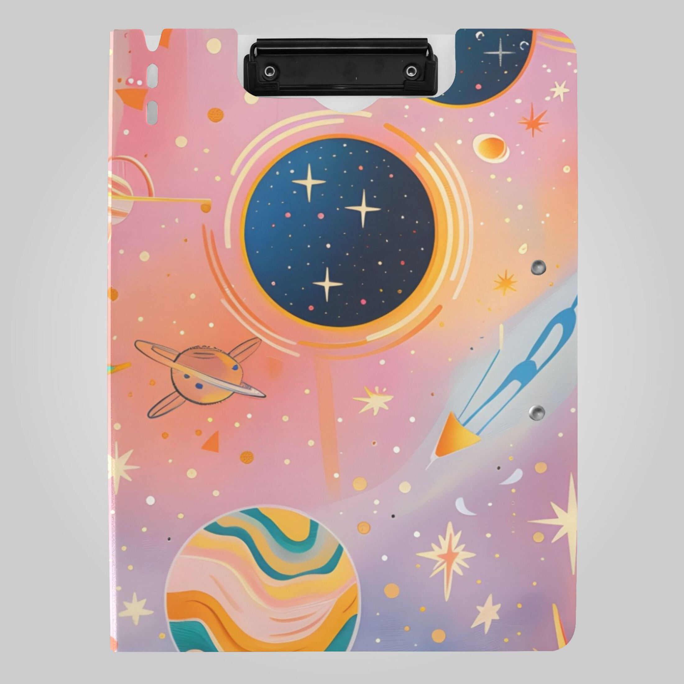 Cosmic Planets and Galaxy Foldable Binder Folder Clipboard with Pen ...