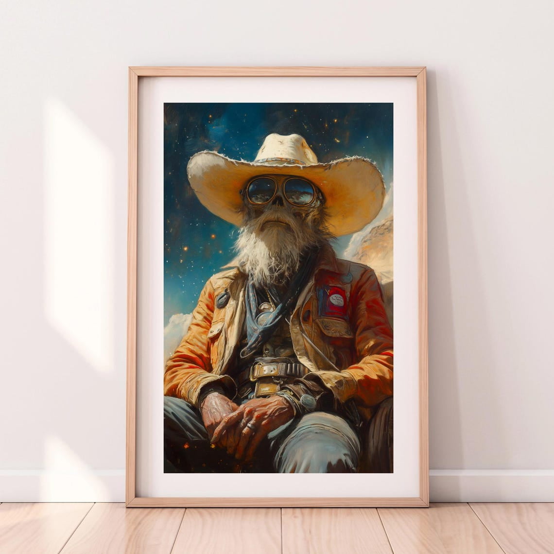 Cosmic Portrait - Surreal Western Art Print, Futuristic Space Western ...