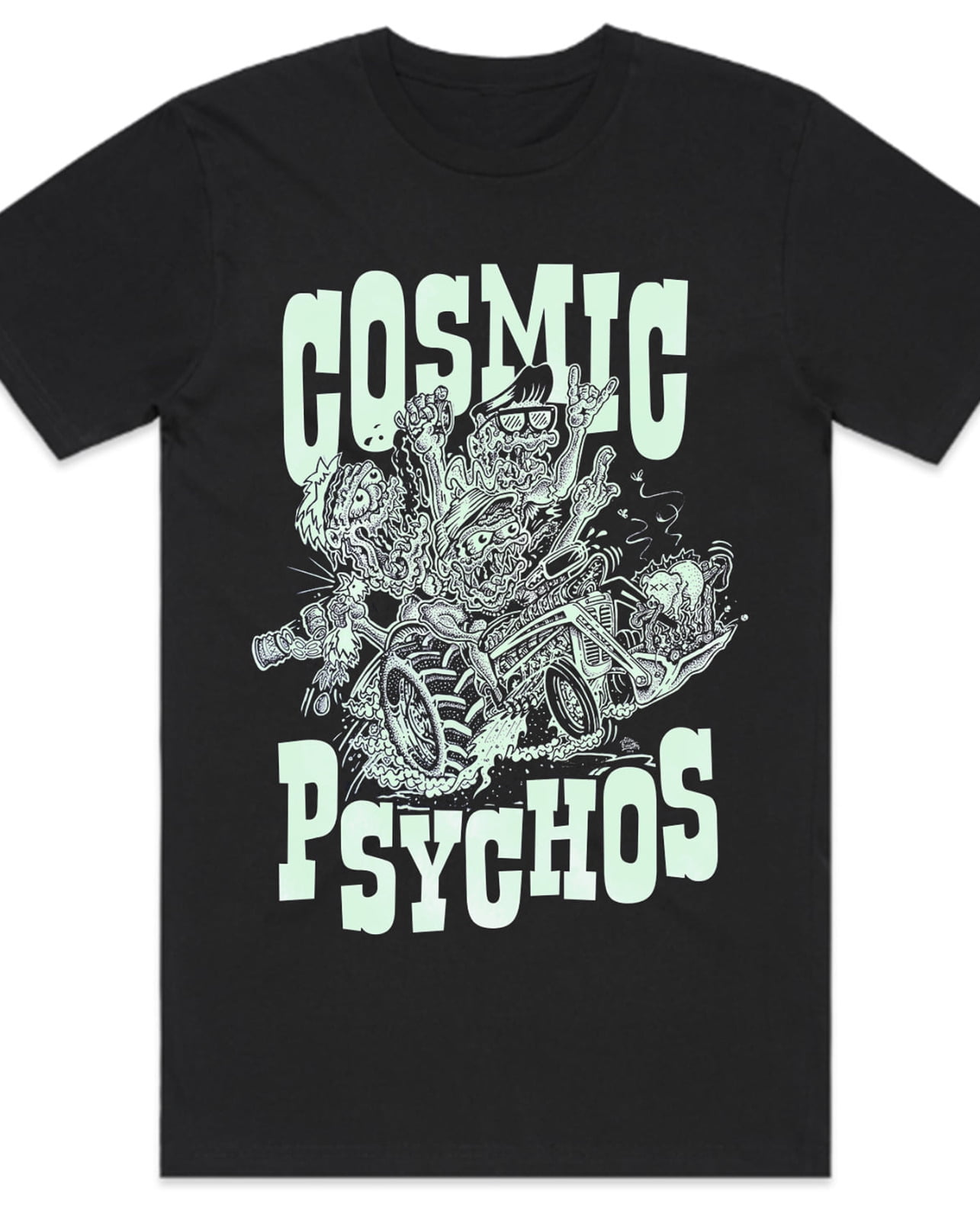 Cosmic Psychos band rock NEW black T-shirt short sleeve S-5Xl - Walmart.com