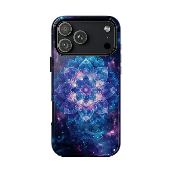 Cosmic Purple Blue Mandala Floral Pattern Phone Case with iPhone 17 to ...
