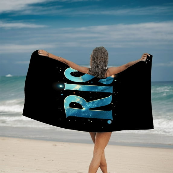 Cosmic RISE Beach Towel - Bold Celestial Design with Stars & Nebulas ...