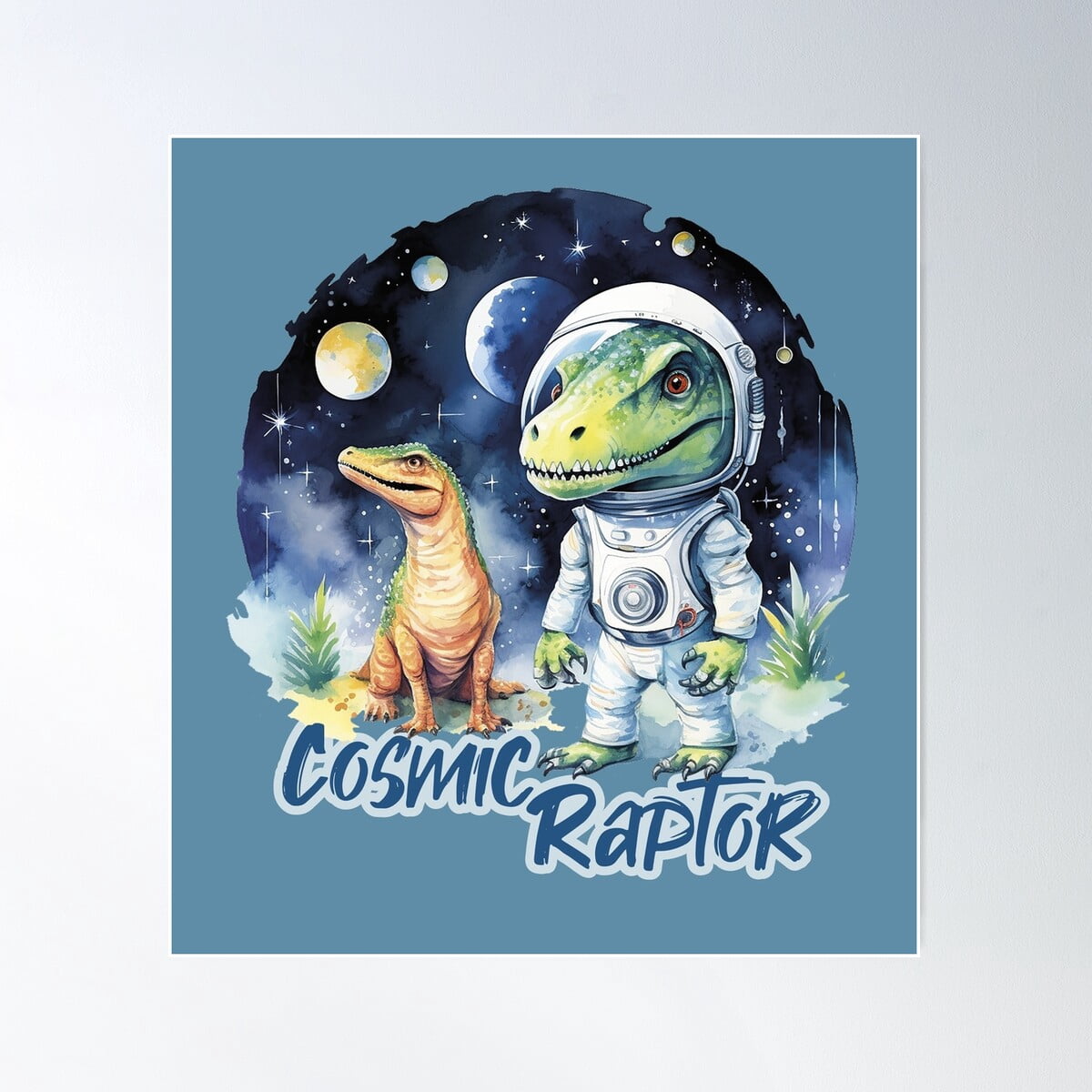 Cosmic Raptor Poster Wall Art, Modern Wall Decor For Living Room ...