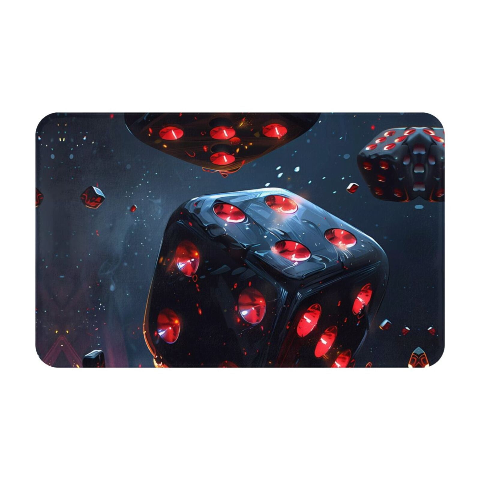 Cosmic Red Sparkle Dice Door Mat for Indoor, Welcome Door Mats Front ...