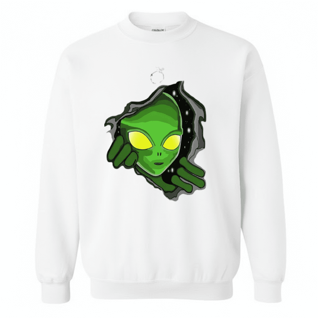 Cosmic Retro Space Alien Bold Graphic Fun Artistic Style Sweatshirt up ...