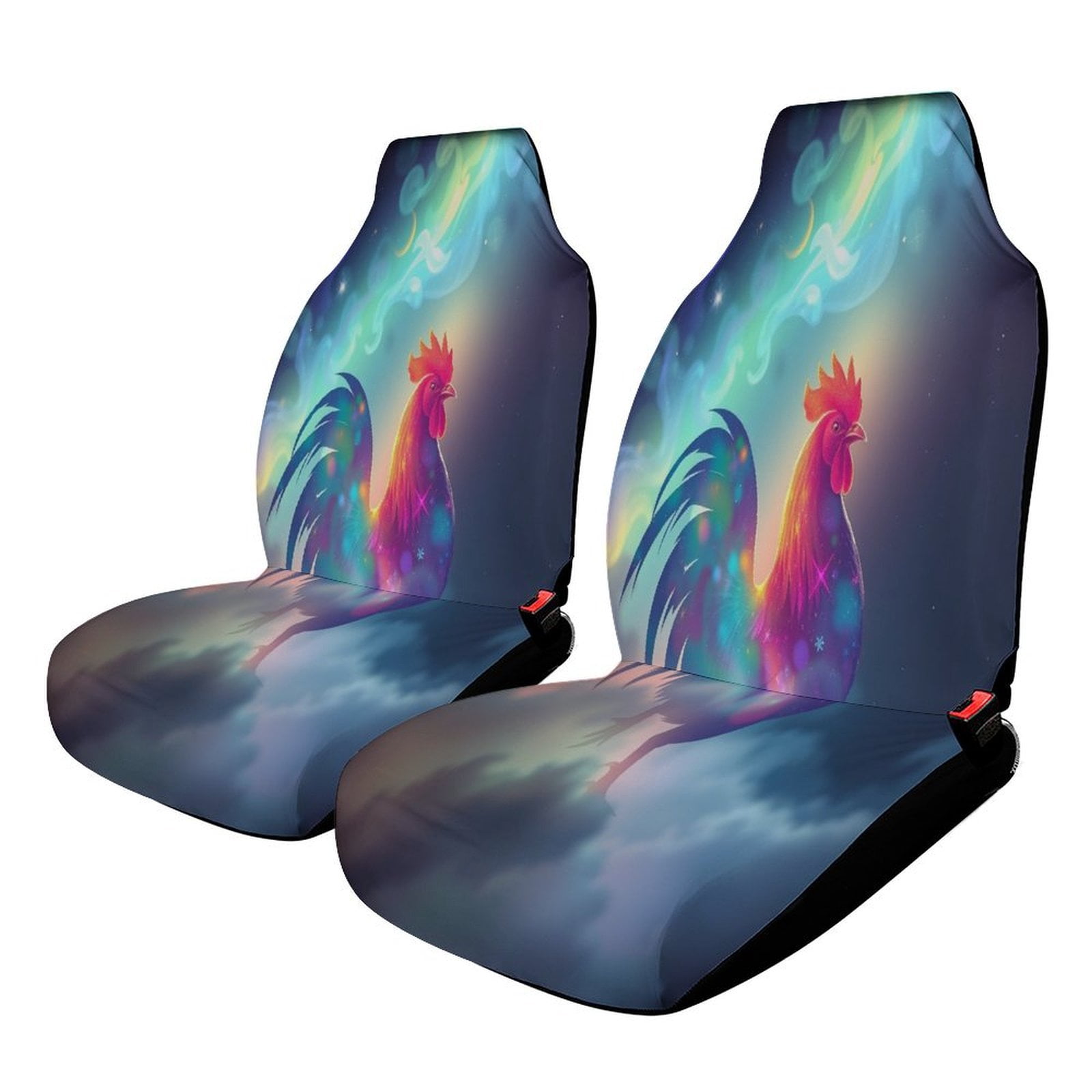 Cosmic Rooster Dawn Car Seat Cover 2 Piece Set Saddle Blanket Carseat ...