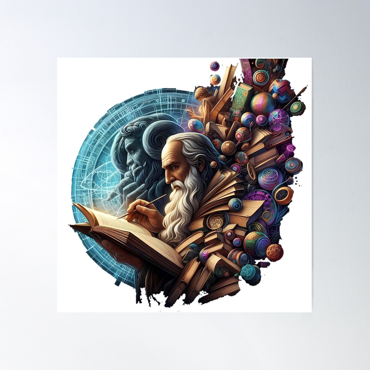Cosmic Scholar Poster Wall Art, Modern Wall Decor For Living Room ...