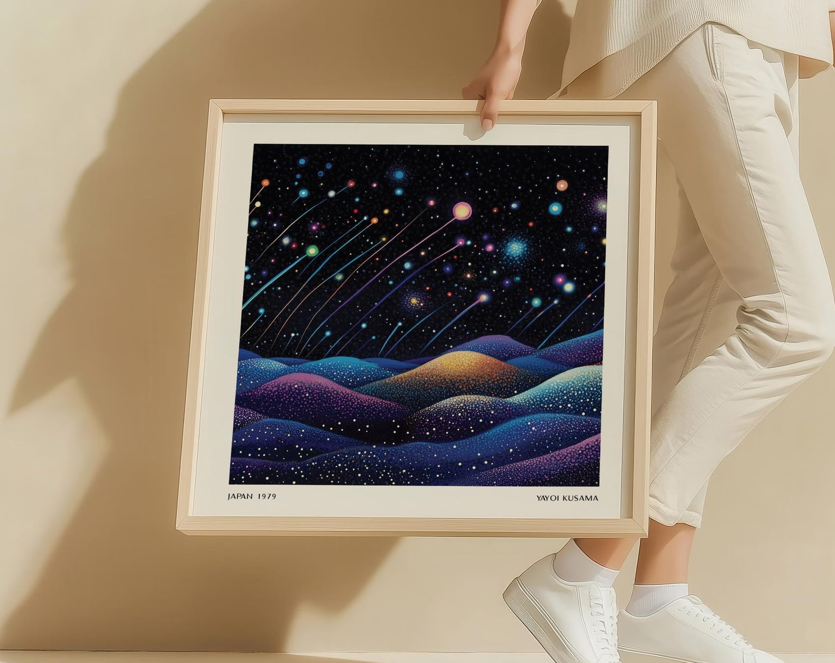 Cosmic Shooting Stars Wall Art | Yayoi Kusama Inspired Galaxy Poster ...