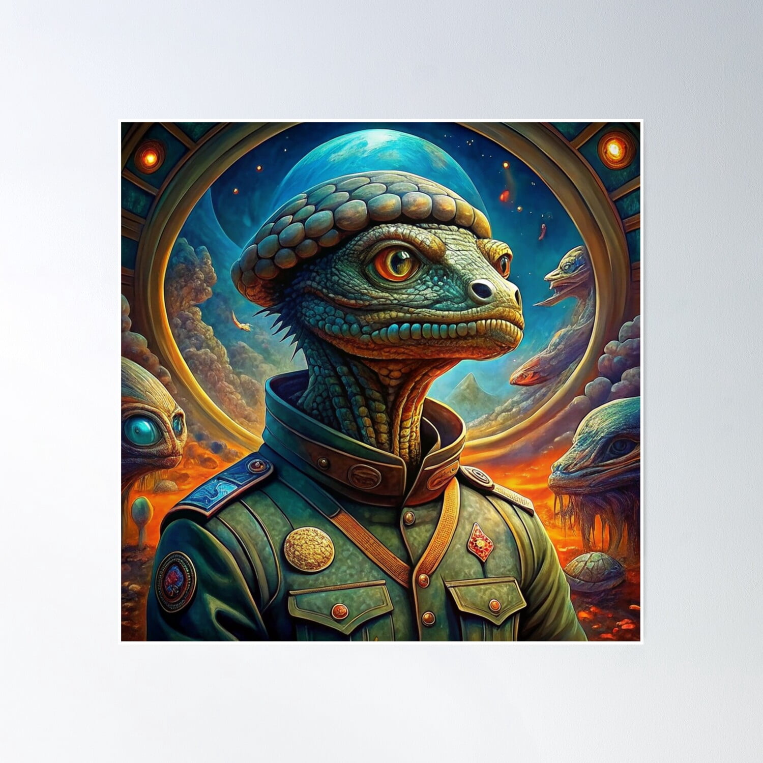 Cosmic Snake Portrait In Space Poster Wall Art, Modern Wall Decor, 8x12 ...