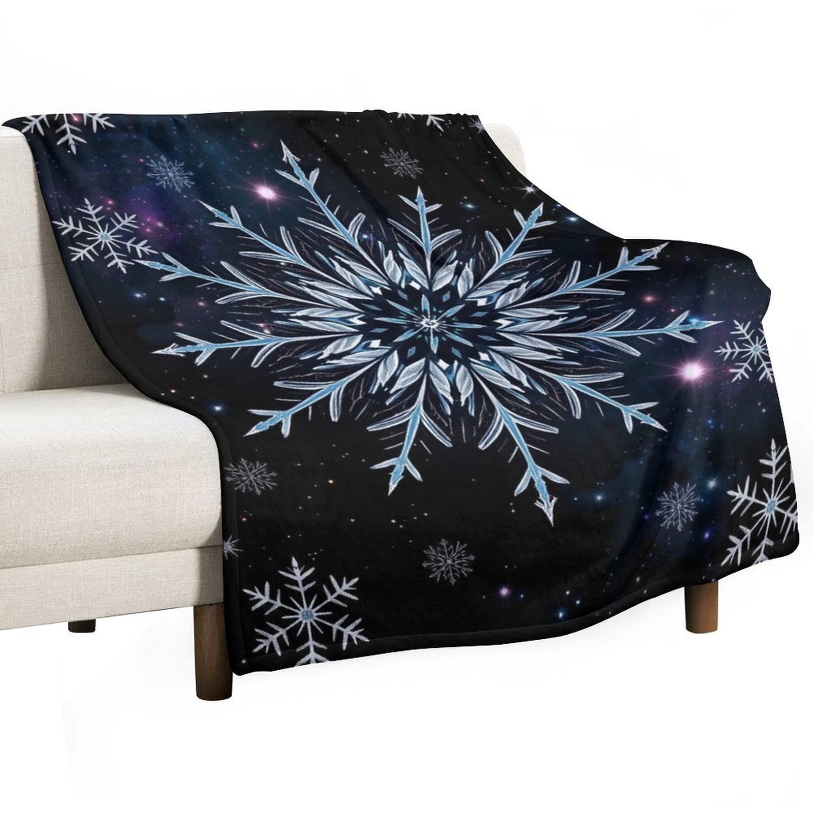 Cosmic Snowflake Design Throw Blanket for Sofa Luxury Home Interior ...