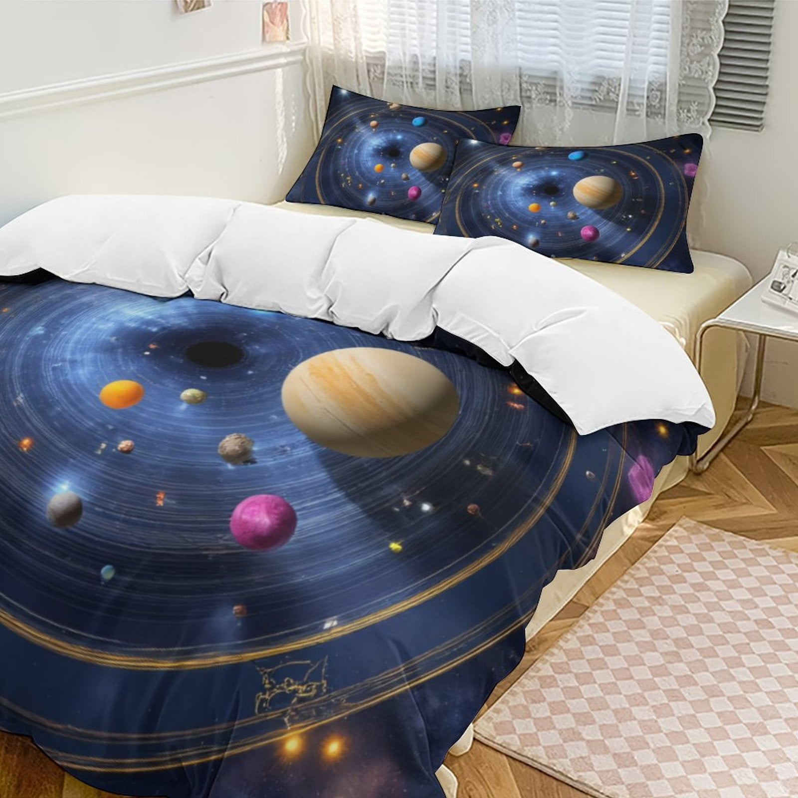 Cosmic Solar System Art Duvet Cover Set Themed Multicolor Polyester ...