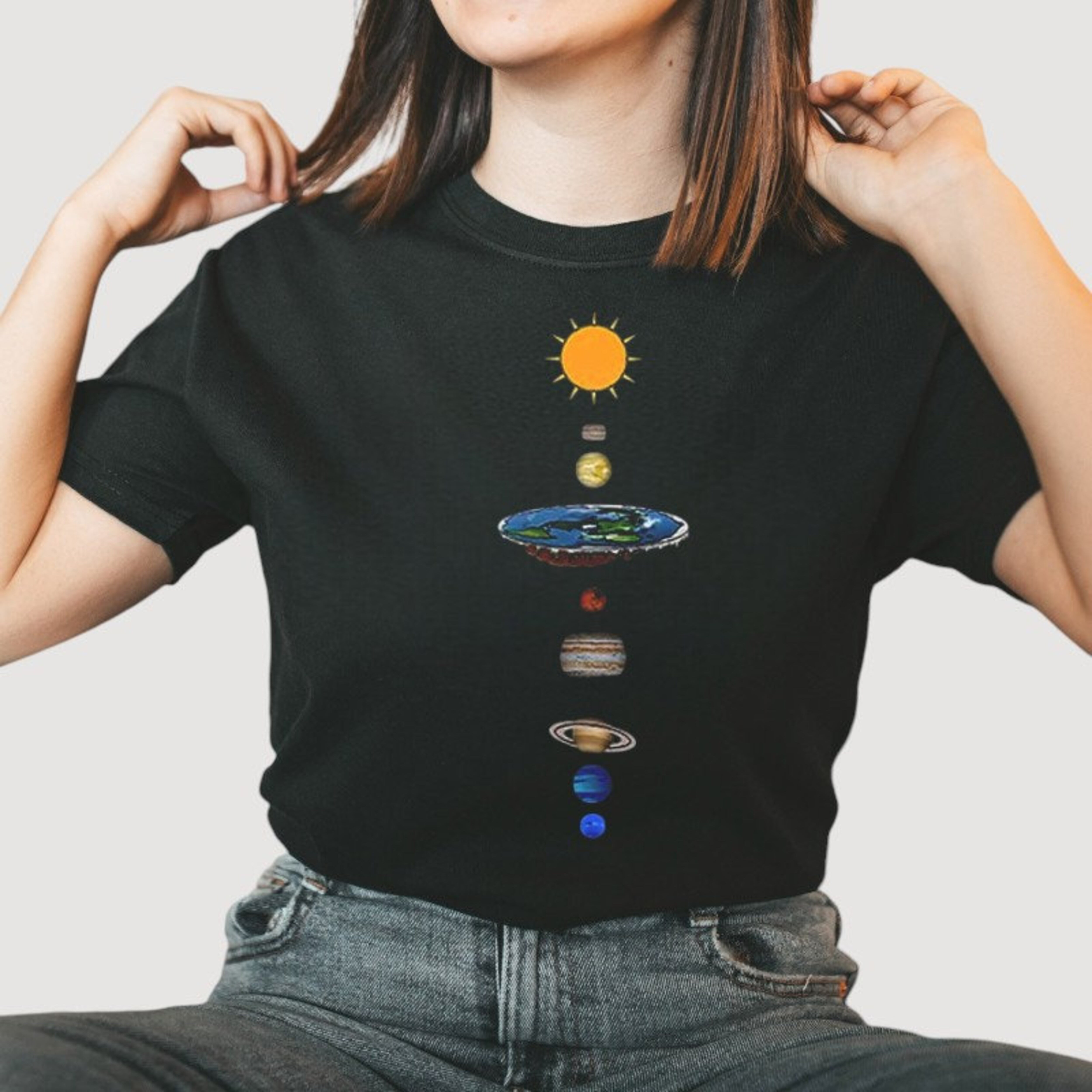 Cosmic Solar System Planets Print Short Sleeve Men Street Casual Tee ...