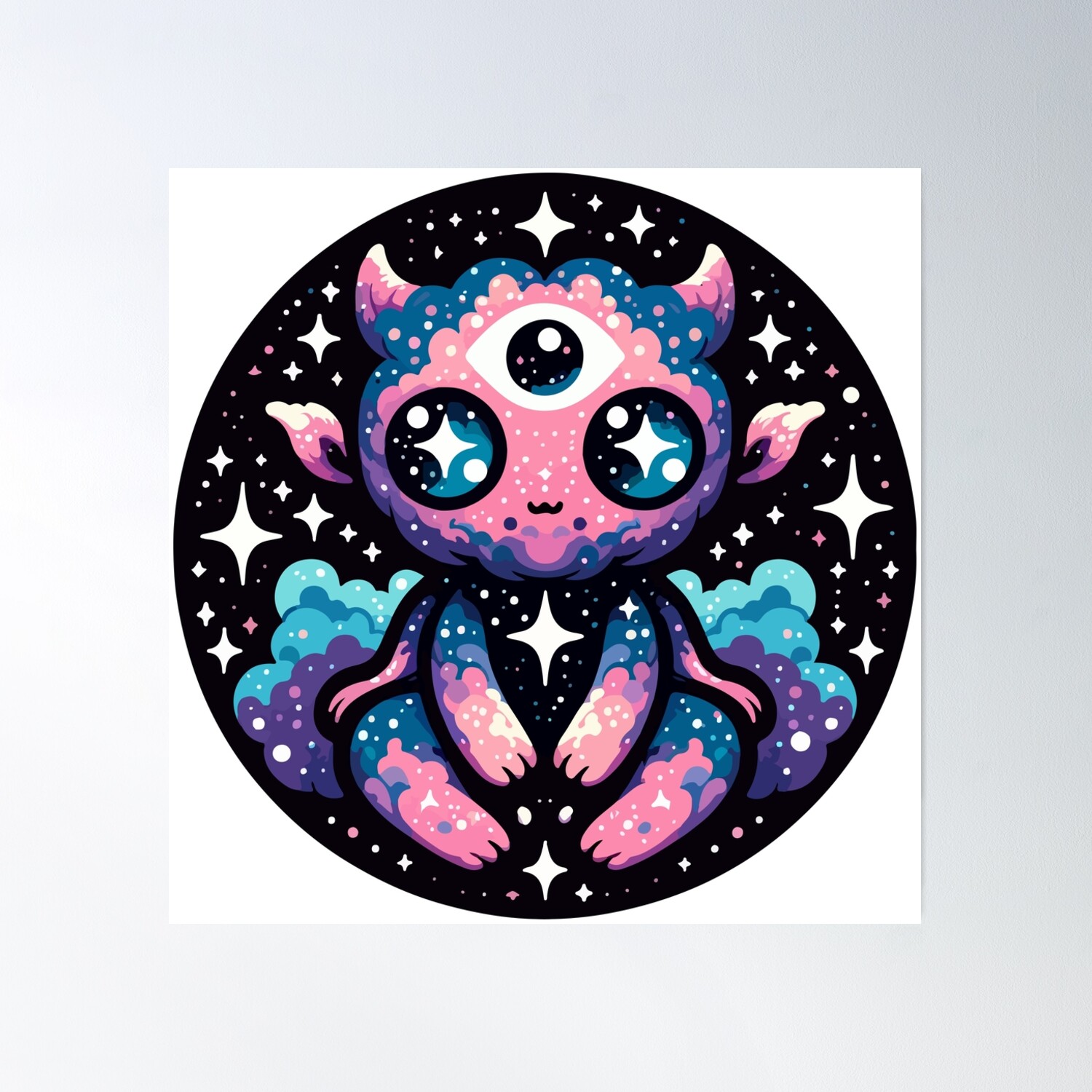 Cosmic Space Baby Dragon Poster Wall Art, Modern Wall Decor, 30x30 ...