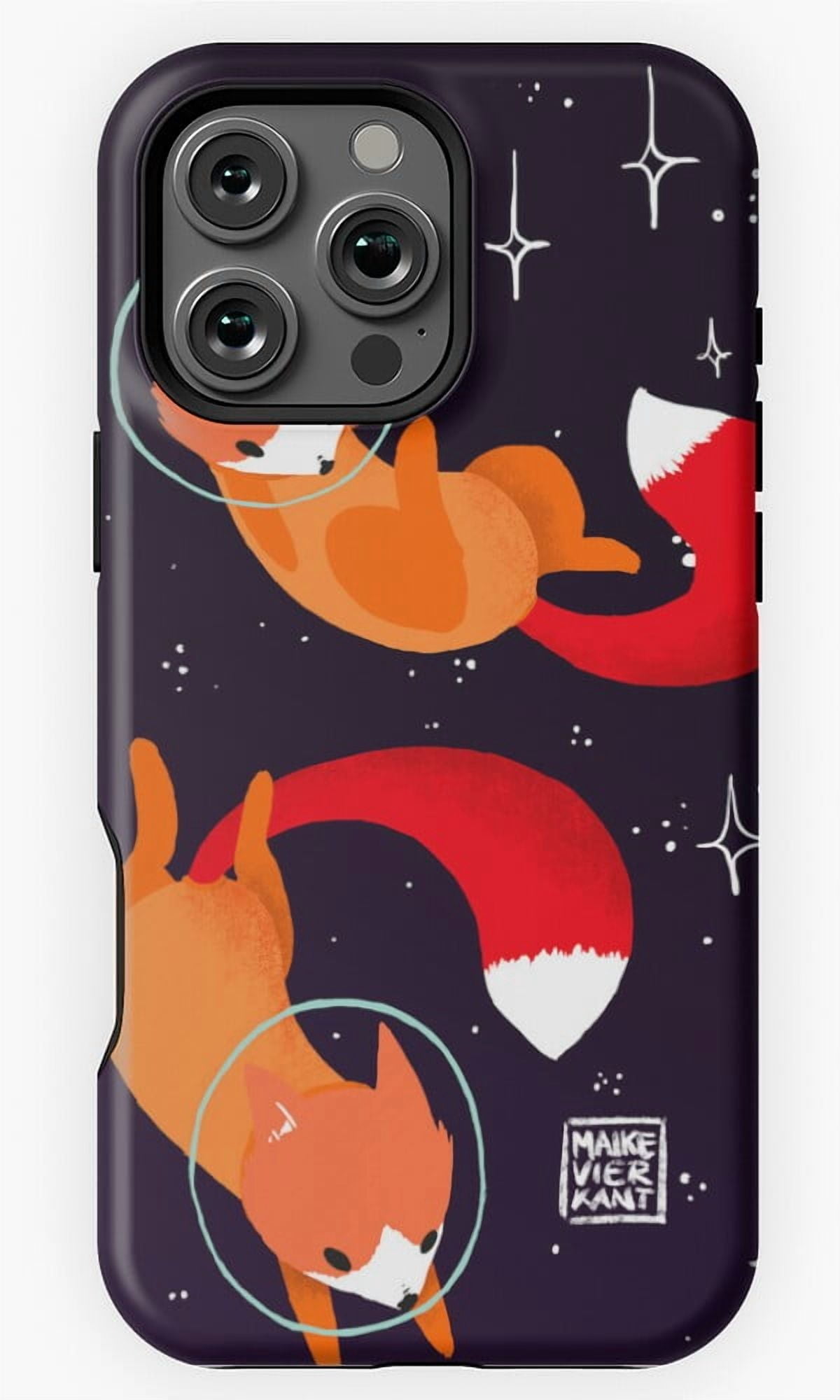 Cosmic Space Foxes Fantasy Animal Art iPhone 11–16 Pro Max Compatible ...