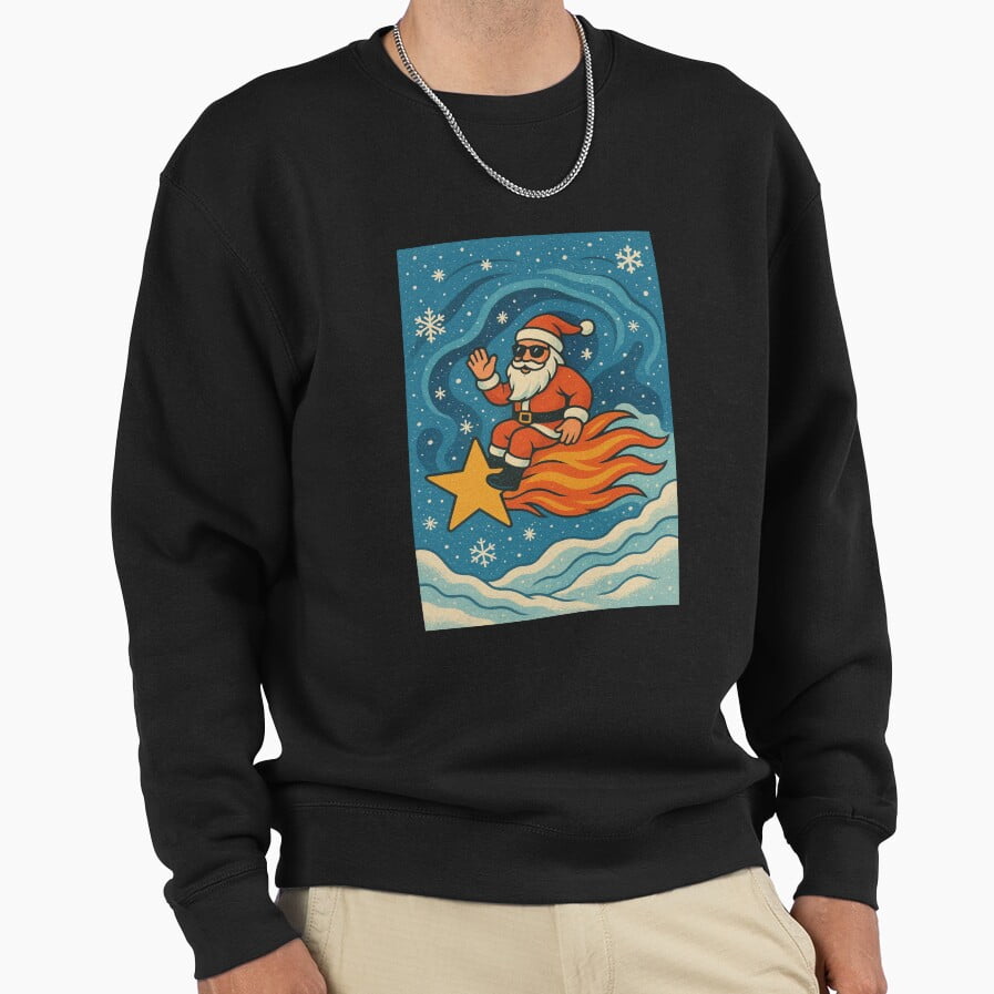 Cosmic St. Nick Claus Space Galaxy Christmas Graphic Unisex Sweatshirt ...