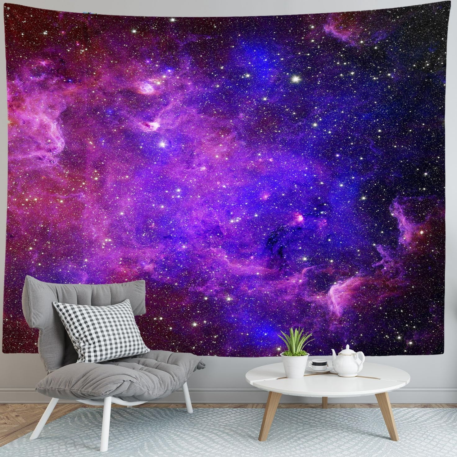 Cosmic Star Nebula Wall Hanging Tapestry 92×70 Inch Purple Starry Sky ...