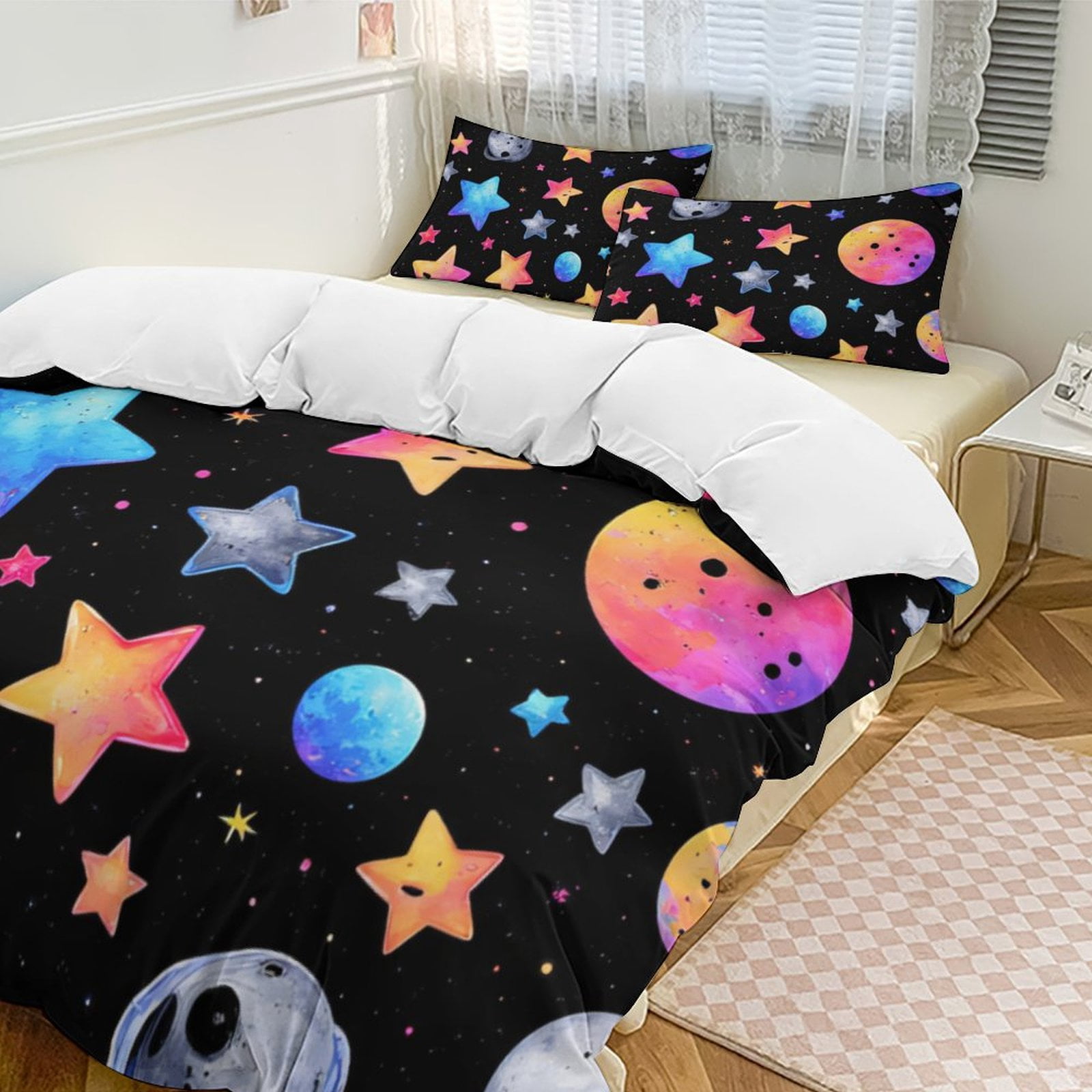 Cosmic Stars Planets Pattern 3D Duvet Cover Set Quilt Cover Theme of ...