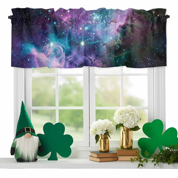 Cosmic Stars Valances for Windows, Purple Pink Starry Sky Gradual ...