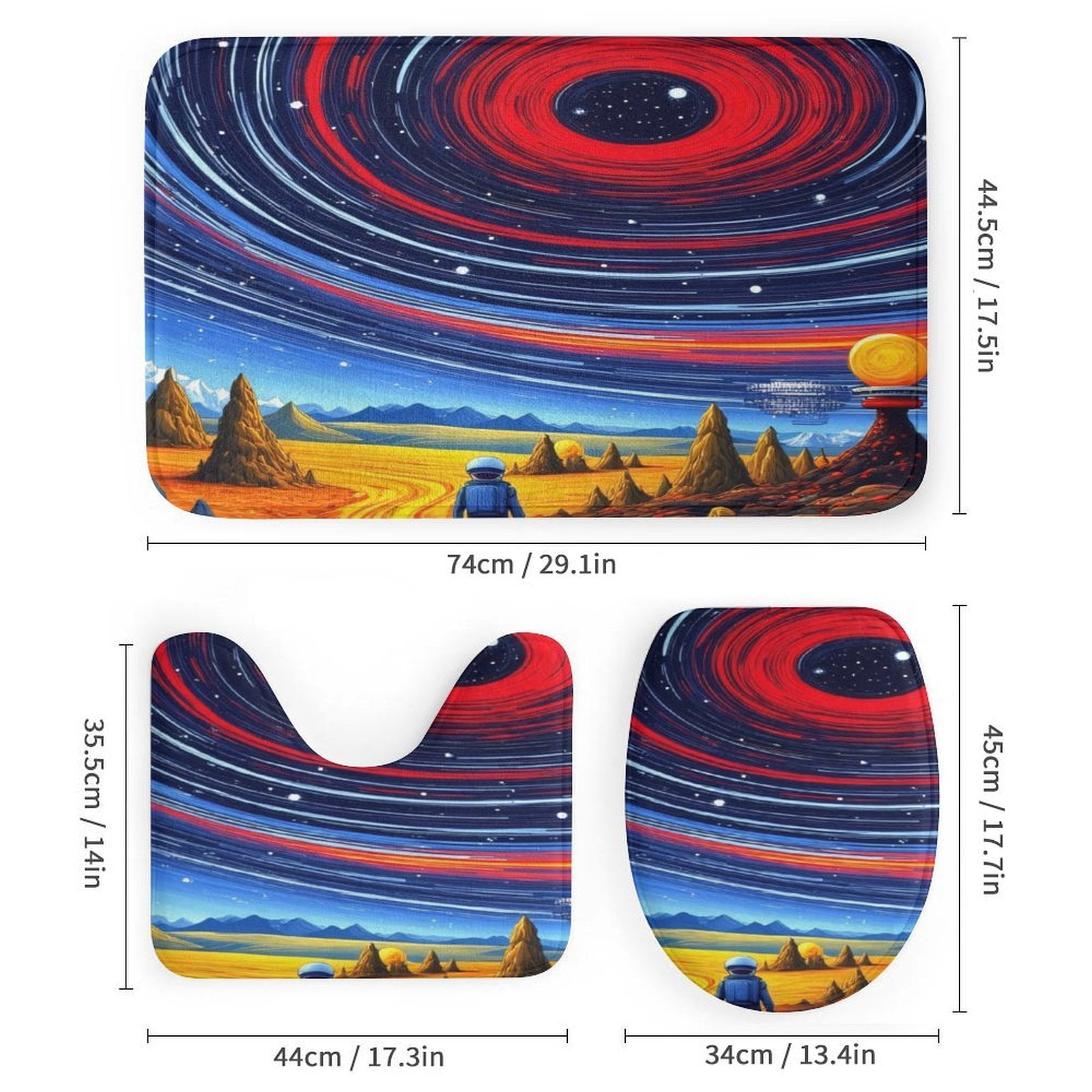 Cosmic Swirl Desert Explorer Bathroom Mats Sets 3 Piece, Bath Mat Earth ...