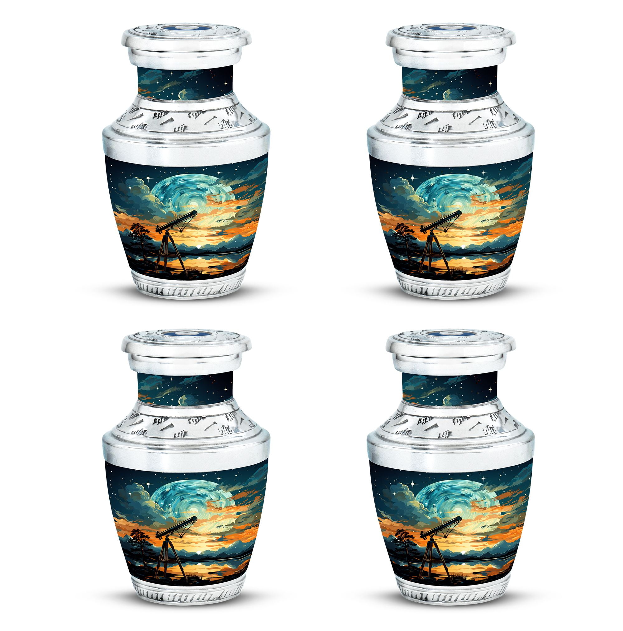 Cosmic Swirl over Lake Sleek Small Keepsake Urn - Modern Design for ...