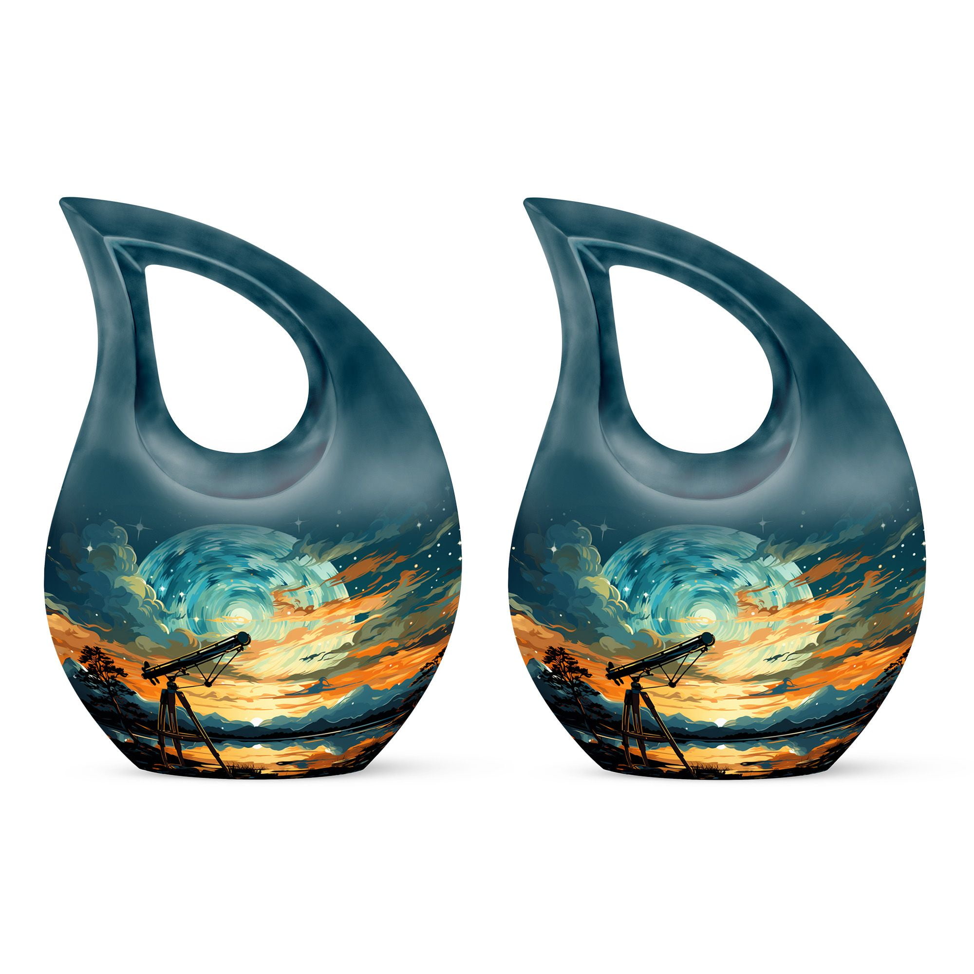 Cosmic Swirl Over Lake urn - urn for ashes adult male - burial urns for ...