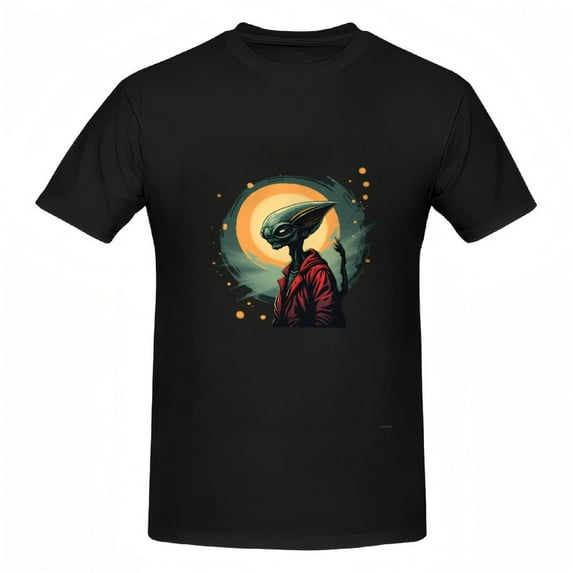 Cosmic Tee: Short Sleeve Cotton T-Shirt with Stylized Design ...
