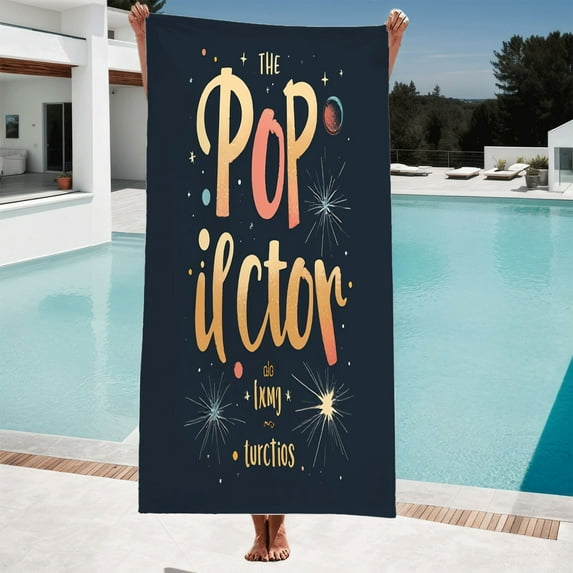 Cosmic Themed Beach Towel - Vibrant Stars & Sparkles Design Perfect for ...